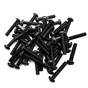 ZLYY 100Pcs M3-0.5 x 12mm Button Head Socket Cap Bolts Screws, ISO 7380 Hex Drive, Class 10.9, Black Oxide Finish, Alloy Steel