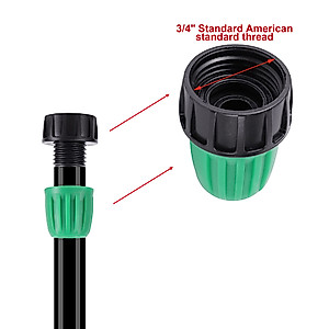 FULAIERGD 1/2” PVC Garden Irrigation Tubing Hose 52FT(16M),（OD:16mm,ID:12mm） with Lock Connector for Drip Irrigation System