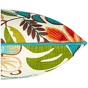 Pillow Perfect - 580616 Outdoor/Indoor Lensing Jungle Lumbar Pillows, 11.5" x 18.5", Off-White, 2 Pack,Ivory