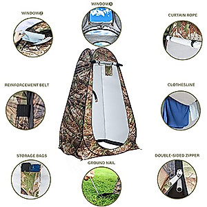 anngrowy Pop Up Shower Tent Portable Outdoor Camping Bathroom Toilet Tent Changing Dressing Room Privacy Shelters Room for Hiking and Beach Sun Shelter Picnic Fishing– UPF40+ Waterproof