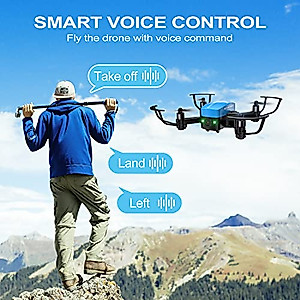 Mini Drone with Camera for Kids 1080p FPV Camera, Drones Toys for Ages 8-13 with Foldable Wings, Altitude Hold, Headless Mode, 3D Flips, Voice Gesture Control, Remote Control Drone, 2 Batteries