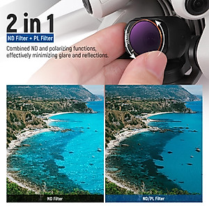 NEEWER ND/PL Filter Set Compatible with DJI Mini 4 Pro, 6 Pack UV CPL ND8/PL ND16/PL ND32/PL ND64/PL Polarizer Neutral Density Drone Lens Accessories, Multi Coated HD Optical Glass/Aluminum Frame