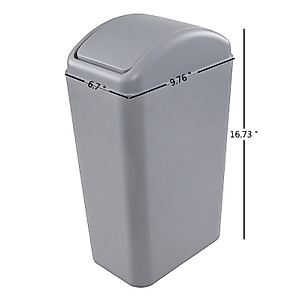 CadineUS 14 Liter Plastic Trash Can with Lid, Kitchen Bathrooom Office Garbage Bin Set of 2