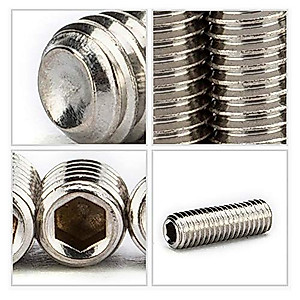 FullerKreg M4-0.7 x 10mm Socket Set Screws,(100pcs),Allen Socket Drive, Din 916|ISO 4029, Grade A2-21H Stainless Steel, Full Thread, Bright Finish, Cup Point