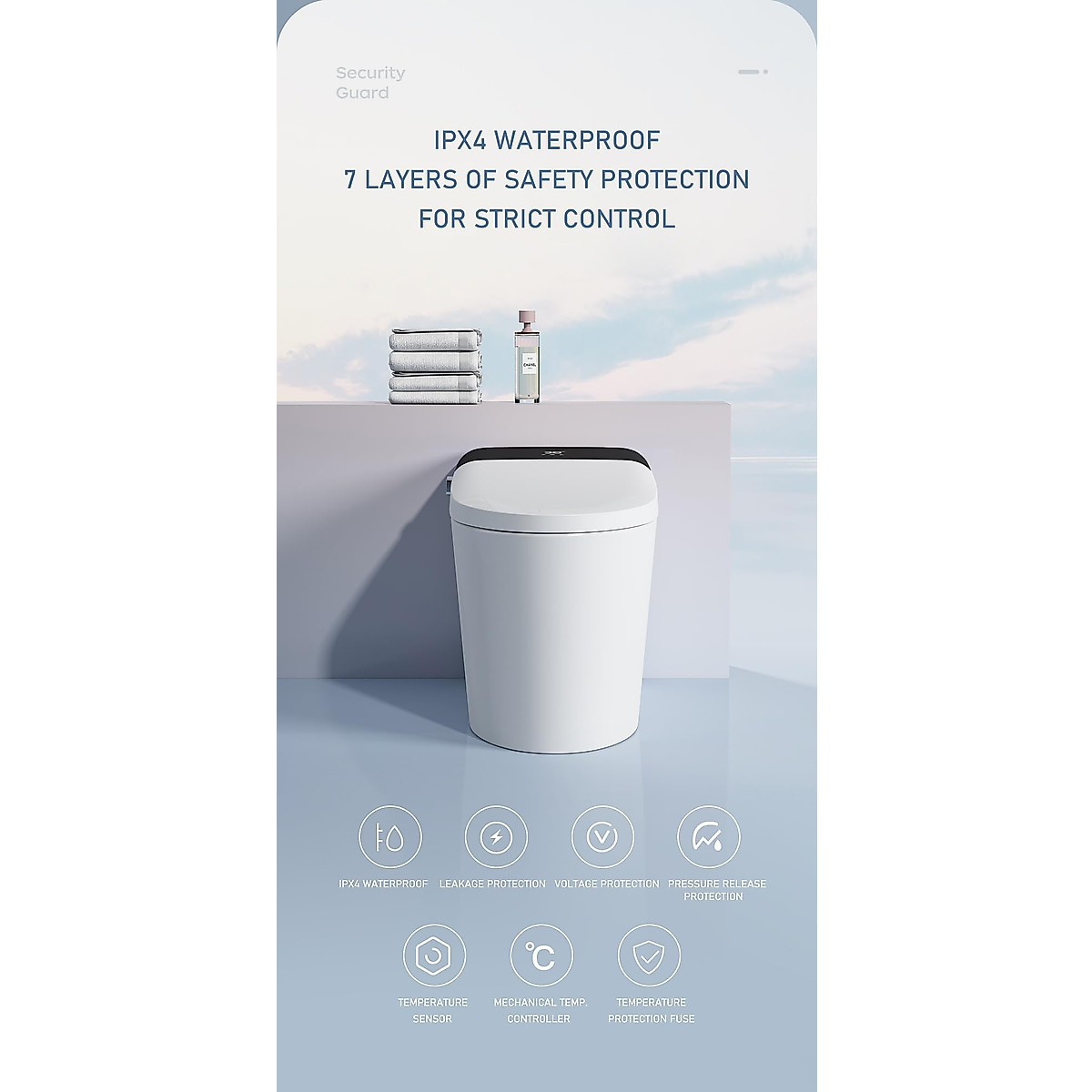 HomSof Smart Bidet Toilet with Auto Flush,Foot Sensor Flush,Heated Seat,Warm Water,Warm Air Drying,Remote Control,One Piece Bidet Toilet for Bathrooms