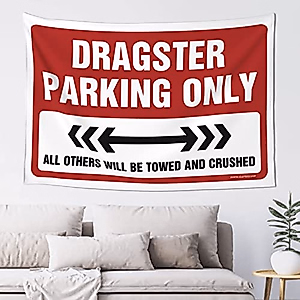 Bedroom Door Decorations Dragster Parking Only Tapestry Space Decorations Beer Decorations for Man Cave (Size : 75X100CM)