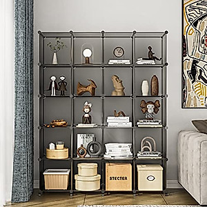 Closet Organizers and Storage, Cube Closet Organizer, Cubes Storage Organizers, Closet Storage Cabinet Shelf, Bookcase Bookshelf for Bedroom, Office (Grey, 6 Square)