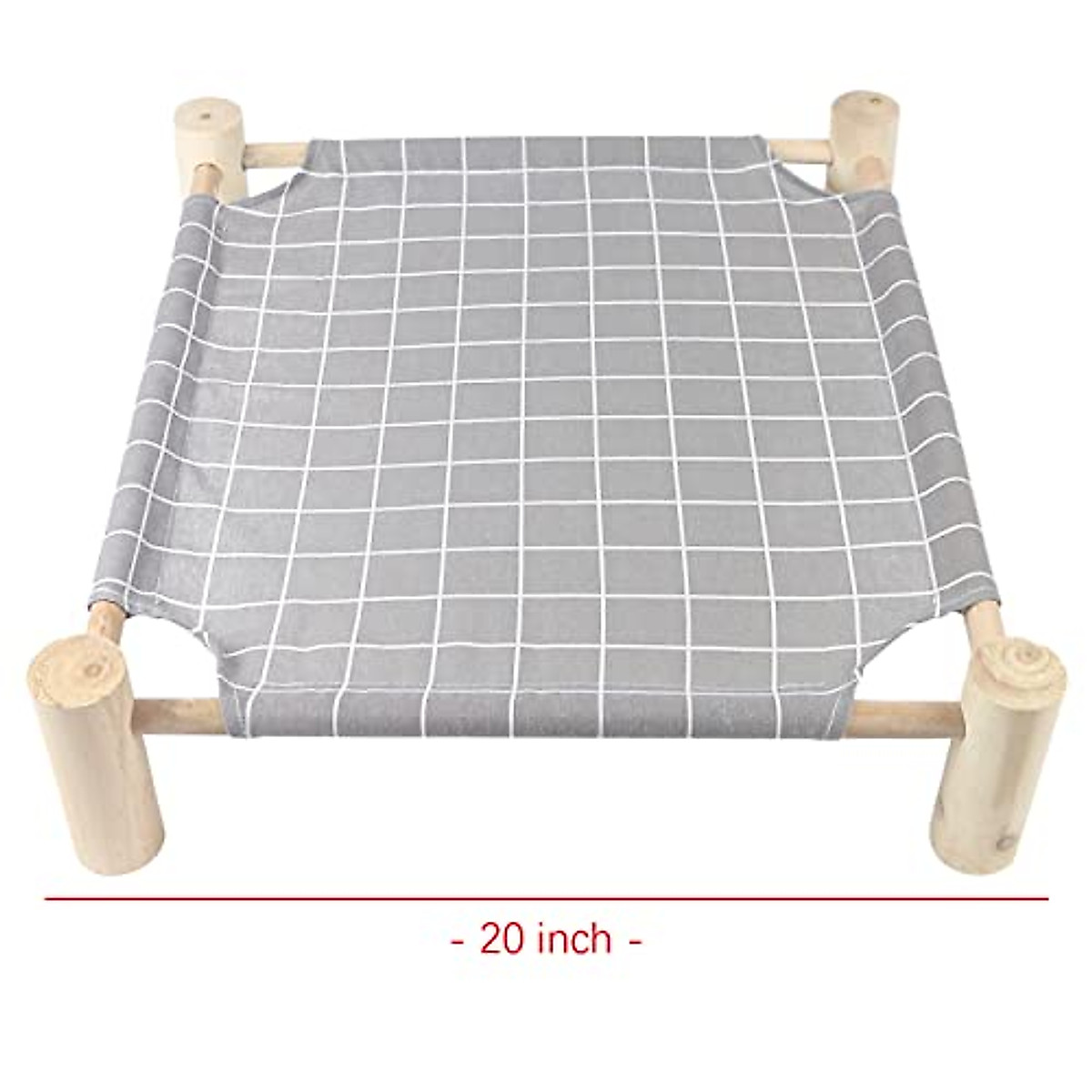 Cat and Dog Hammock Bed, Wooden cat Hammock Elevated Cooling Bed, Detachable Portable Indoor Outdoor pet Bed, Suitable for Cats and Small Dogs