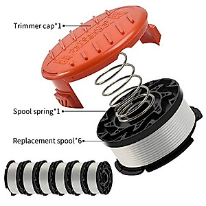 Generep Weed Eater String Trimmer Line for Black and Decker Trimmer/Edger, AF-100, 6 Spools & 1 Cap