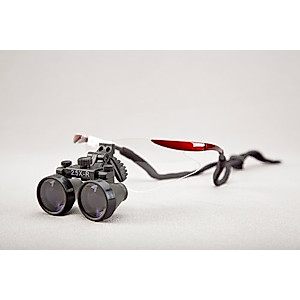 Smedent Dental Surgicial Loupe Loupes 2.5X Magnification 16.5" (420mm) Working Distance Burgundy Goggles