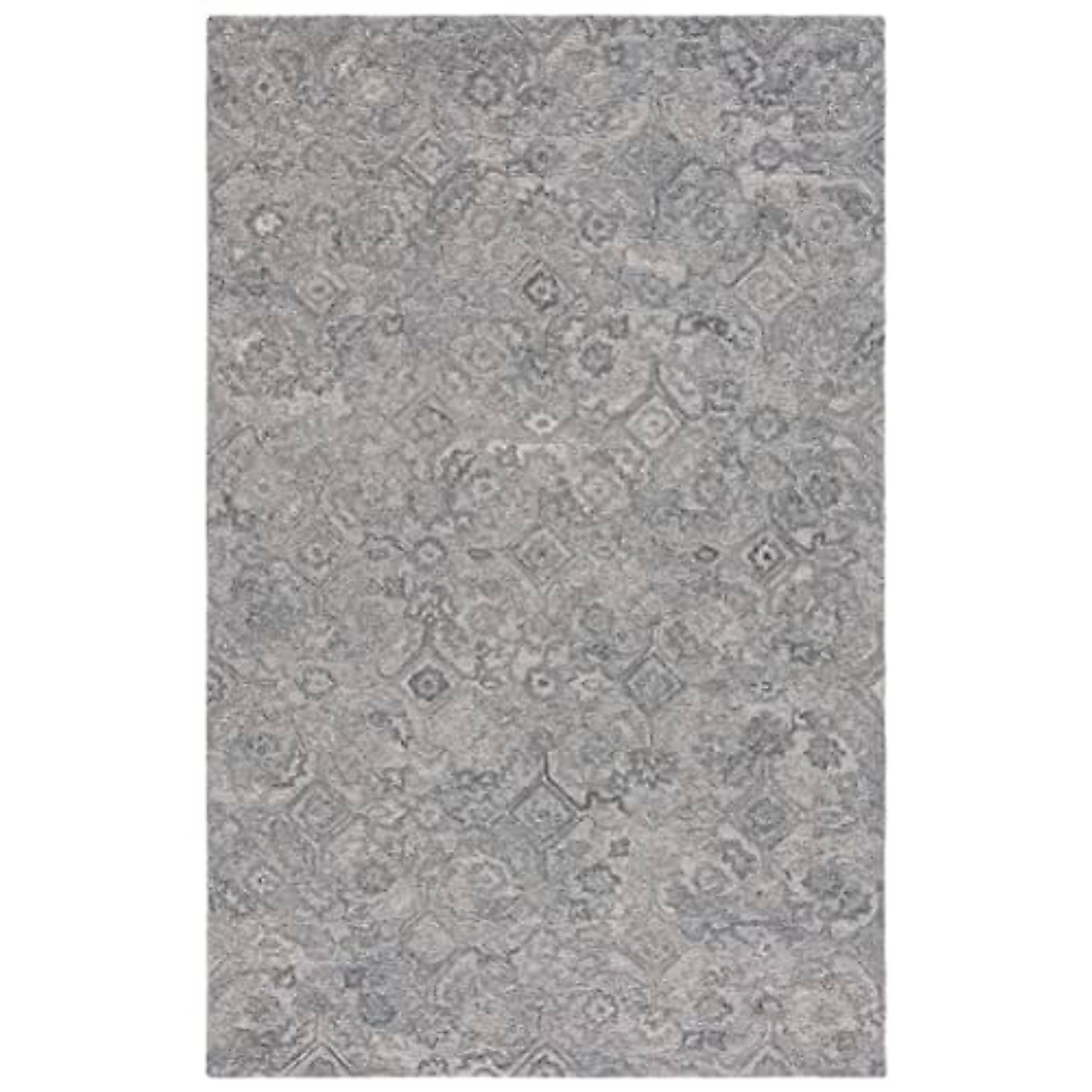 SAFAVIEH Metro Collection Accent Rug - 4' x 6', Grey, Handmade Floral Wool, Ideal for High Traffic Areas in Entryway, Living Room, Bedroom (MET883F)
