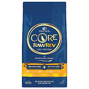 Wellness CORE RawRev Dry Puppy Food with Wholesome Grains, Natural Ingredients, Made in USA with Real Freeze-Dried Meat (Puppy, Turkey, 4 Lbs)