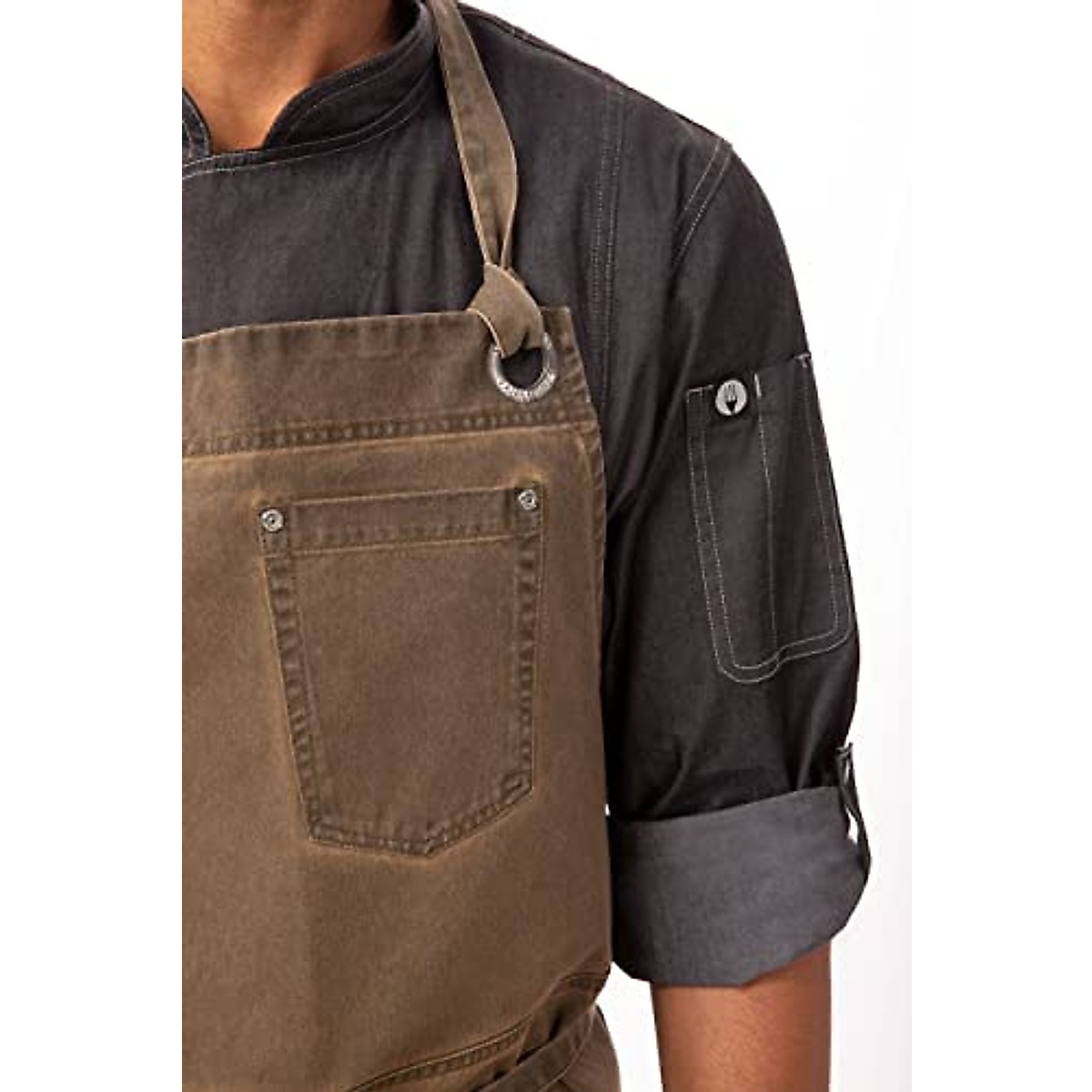 Chef Works Unisex Dorset Chefs Bib Apron, Golden Brown, One Size
