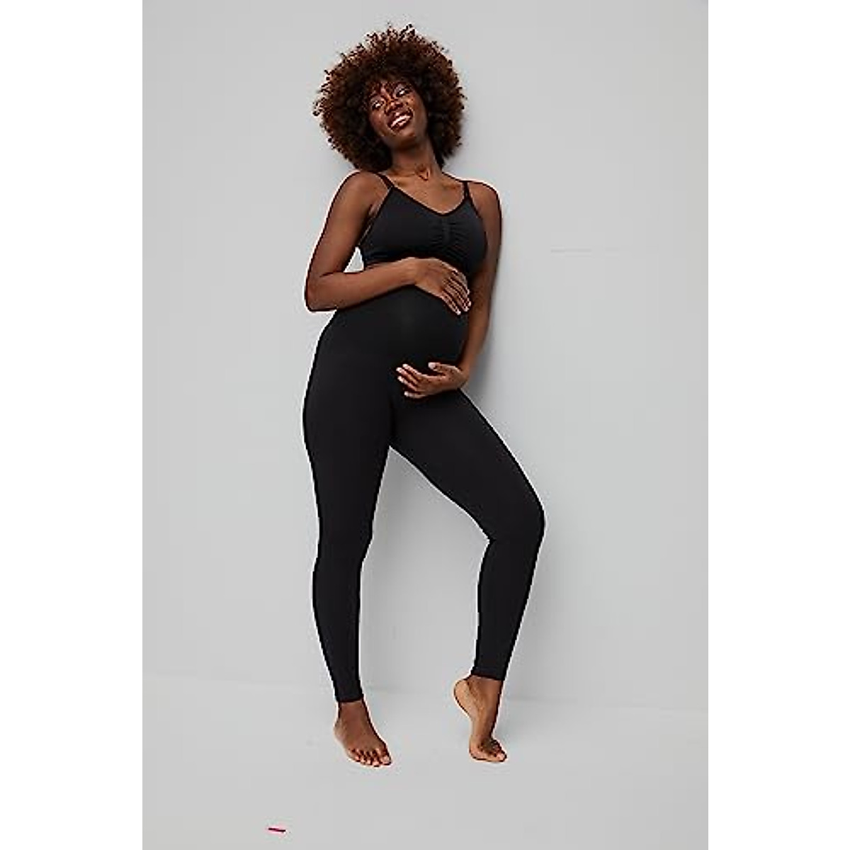 Motherhood Maternity Women's Maternity Essential Stretch Full Length Secret Fit Belly Leggings, Black, Small