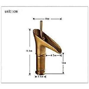 Kitchen Sink Mixer Tap Water Faucet Tap Basin Faucets Antique Brass Faucets Mixer Taps Waterfall Spout Water Tap Bathroom Sink Faucet Gold Bath Crane-Golden,Black