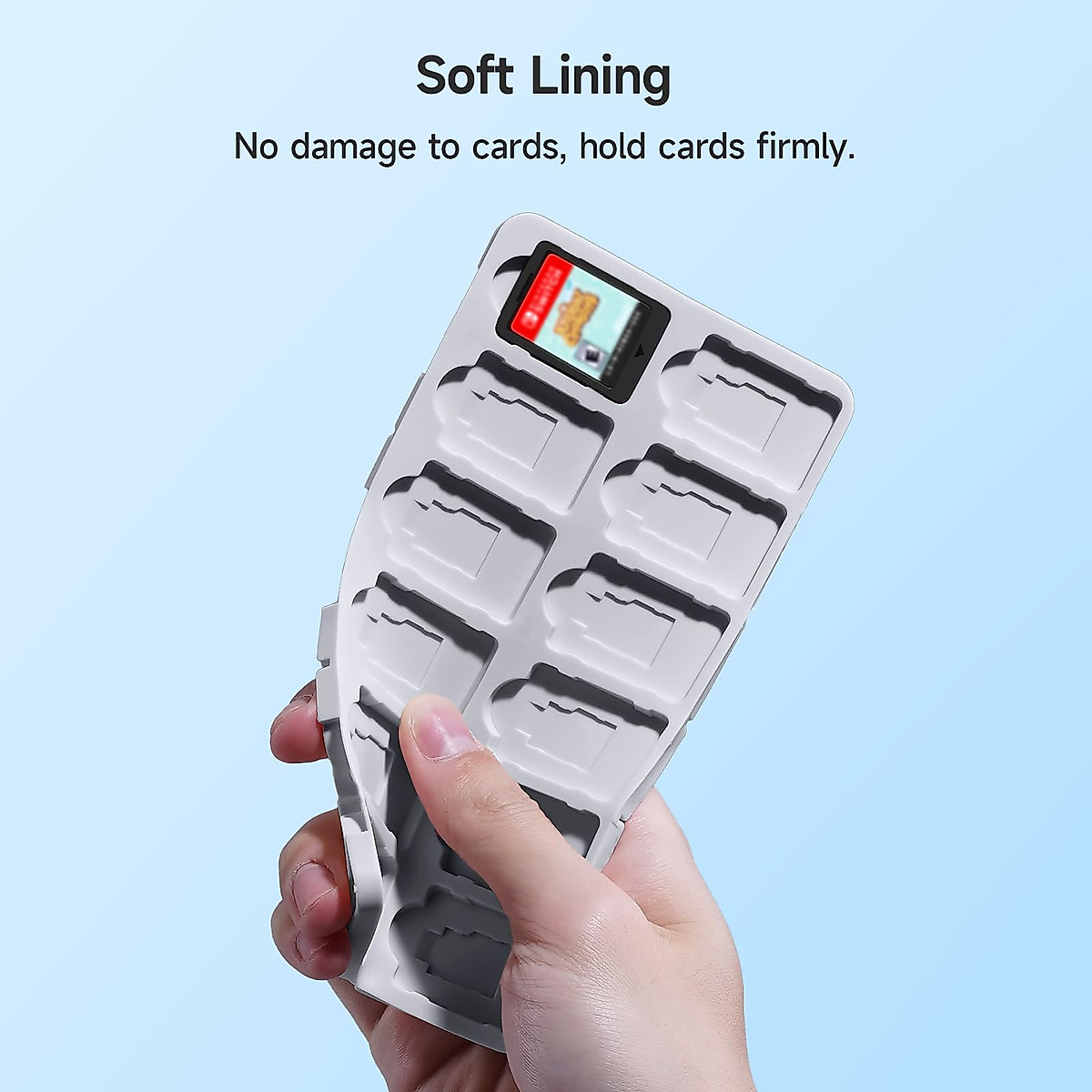 JINGDU 24-Slot Switch Game Card Case Compatible with Nintendo Switch Games & micro SD Cards, Portable Games Holder Organizer Suitable for Switch, Lite & OLED Game Cards, Black