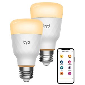 YEELIGHT LED Smart Light Bulb 60W Equivalent, A19 LED Wi-Fi Smart Bulb, RGBW Color Changing Bulb, Work with Apple HomeKit, Alexa & Google Assistant, SmartThings, Razer Chroma 4 Pack