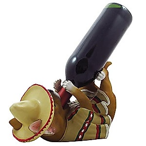 South of The Border Chihuahua Wine Bottle Holder Sculpture for Decorative Mexican & Southwest Bar Statues and Kitchen Decor Tabletop Wine Racks & Stands and Gifts for Dog Lovers