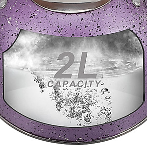 Hemoton Stovetop Tea Kettle Stainless Steel Whistling Teapot Water Kettle Stove Coffee Kettle with Cool Grip Ergonomic Handle for Boiling Water 2L Purple