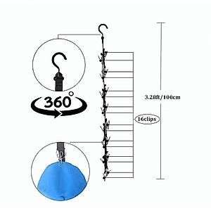 Yesok 2 Pack Hat Organizer Holder Rack, 16 Clips Closet Hanging Cap Racks Storage Hangers for Baseball Hats Ball Caps Golf Caps Beanies & Accessories