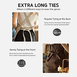 LshyMn Crab Apron 33.4L x 27.5W Inches with 2 Pockets Kitchen Cooking Extra Long Waist Tie Adjustable Shoulder Straps Apron for Men's Women's Kitchen Apron WQLSMN4