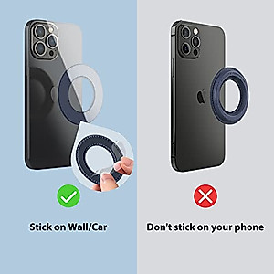 Nillkin Magsafe Wall Mount Magnetic Shower Phone Holder for iPhone 14 13 12 Pro/Pro Max/Magsafe Case, Magsafe Phone Mount for Car, Kitchen, Bathroom - 2 Pack Vegan Leather Black