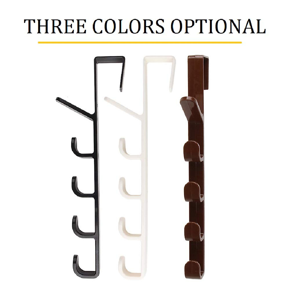 canjoyn 5 Layers Over The Door Hook Organizer Rack Hanger Backpack Handbag Door Hook, Pack of 4 (White)