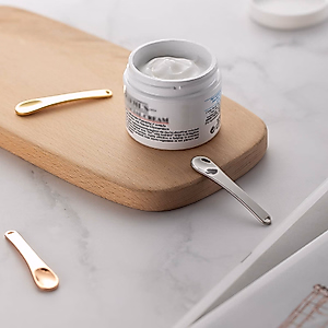 Tekson 6 Pieces Metal Cosmetic Skincare Spatula, Mini Mask facial Reusable Scoop, Makeup Beauty Spoons for Cream, Lotions, Moisturizers (Rose Gold, Gold, Silver)