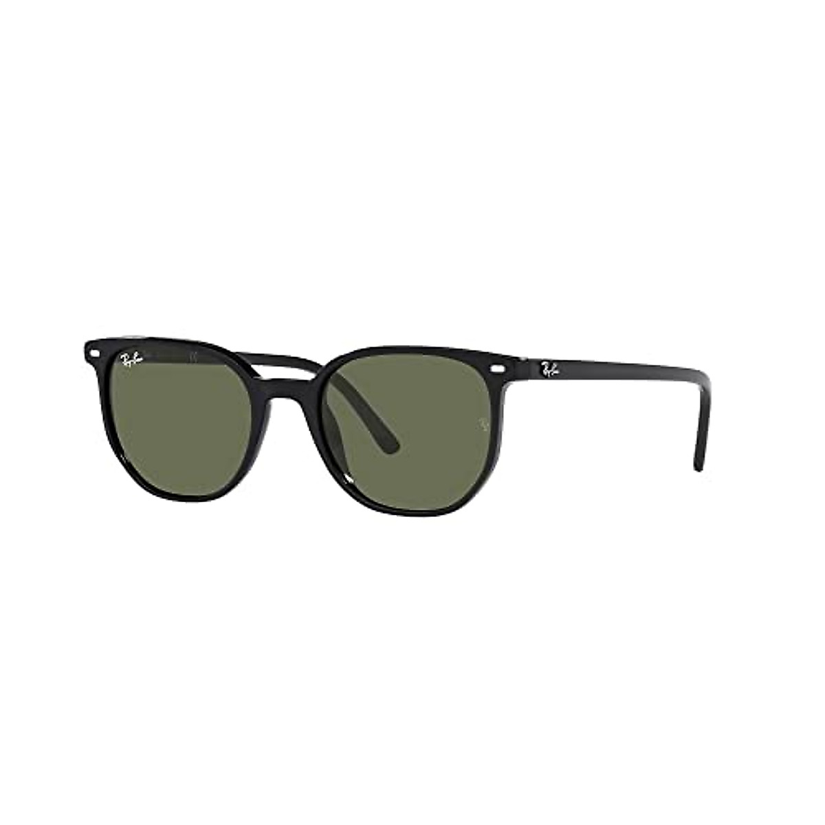 Ray-Ban RB2197 Elliot Square Sunglasses, Black/Green, 52 mm