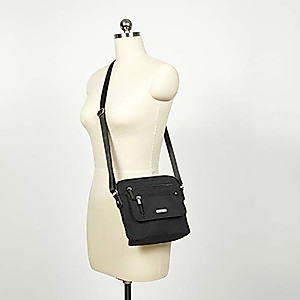 Baggallini Womens Escape Crossbody With RFID Phone Wristlet, Sterling Shimmer