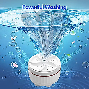 Andoer Ultrasonic Turbo Washing Machine Portable Mini Washer with USB Power Supply Suction Cups for Home Travel Business Trip