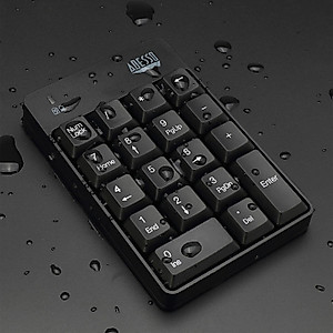 Adesso WKB-6010UB - Wireless Spill Resistant 18-Key Numeric Keypad Number Pad, Black