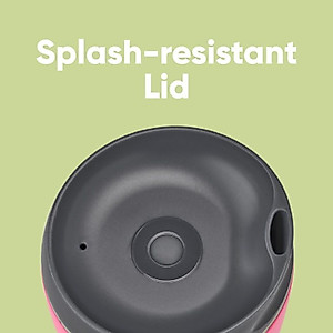 Owala SmoothSip Insulated Stainless Steel Coffee Tumbler, Reusable Iced Coffee Cup, Hot Coffee Travel Mug, BPA Free, Perfect for Cappuccino, 10 oz, Pink (Watermelon Breeze)