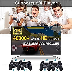 G11 Pro Game Box 4K HD TV Game Stick Video Game Console 256G Built in 60000+ Retro Games Portable Game Player Wireless Gamepad (256G 60000+Games)