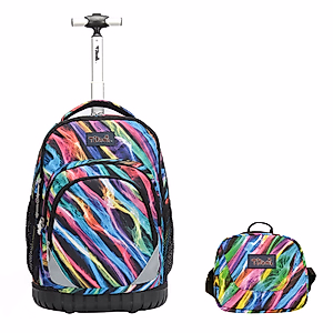Tilami Rolling Backpack Laptop 18 inch with Lunch Bag, Butterfly