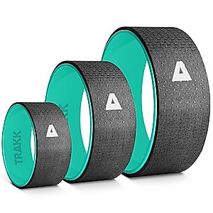 TRAKK SPORT 3in1 Foam Roller Fitness Yoga Wheel For Back Pain Relief, Stretching, Tissue Massage, & Spinal Alignment, Supports 660lbs, Set of 3, Black