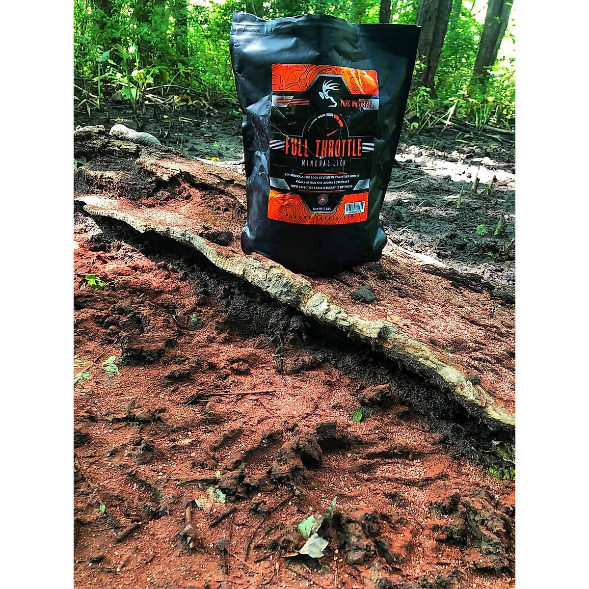Pure Whitetail | Full Throttle – Mineral Lick | Better Than Deer Salt Lick | Whitetail Deer Plot Vitamin & Mineral Supplement for Antler Growth & Body Development | 5 LB Bag (1)