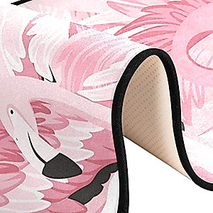 Blueangle Pink Flamingos Runner Rug Soft Plush Hallway Entryway Living Dining Room Area Rug (2' X 6')