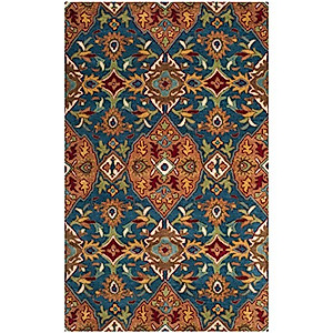 SAFAVIEH Heritage Collection 8' x 10' Camel / Blue HG653A Handmade Traditional Oriental Premium Wool Area Rug