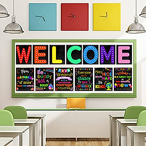 13 pieces Inspirational Wall Decor Motivational Poster for School Classroom Poster Bulletin Board Set Positive Quote Wall Art with Welcome Sign for Students Home School Office Counselors Teachers
