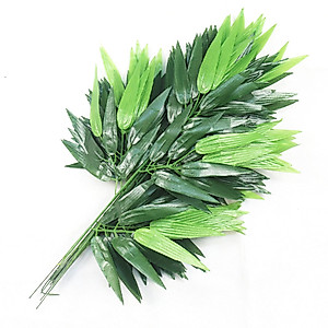 LUCKYTTTOO Artificial Plants Artificial Greenery Stems Fake Outdoor Plants Bamboo Leaves 2Pcs for Farmhouse Home Garden Wedding Indoor Outside Decor (ZHUYE)