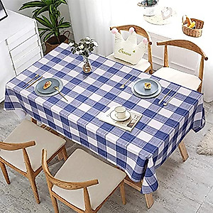 VARWANEO Checkered PVC Tablecloth Rectangle Waterproof Vinyl Table Cloth Oil Proof Spill Proof Washable Wipeable Gingham Table Cloth Great for Dinner Party and Picnic