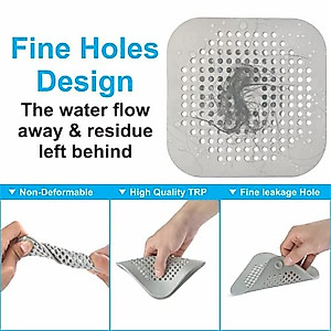 ZAYNYX 2 Pack Hair Catcher Shower Drain is Hair Stopper for Shower Drain Easy to Install Tub Drain Hair Catcher with 4 Suction Cups Suits for Bathroom Bathtub Kitchen (Grey and White)