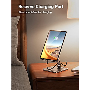 UGREEN Tablet Stand Compatible for iPad Desk Stand Holder Adjustable Aluminum Thicker Base Compatible with iPad Pro Air Mini 13 12.9 11 Inch Home Office Desk Accessories Grey
