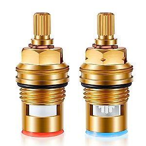 Dreyoo Hot Cold Faucet Cartridge Replacement Compatible with hansgrohe Basic Set, Axor Carlton, Citterio, Steel and Terrano Valves, 1 Inch Turn Flow Cartridge Replacement for 94008000 94009000