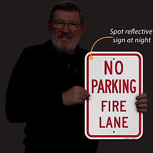 SmartSign No Parking - Fire Lane Sign | 12 x 18 Inches Engineer Grade Reflective ACM, Laminated for Protection, Rust-Free