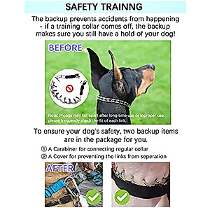 No Pull Dog Collar, Dog Training Collar with Comfort Tips and Quick Release Snap Buckle for Small Medium Large Dogs (Medium,3mm,19.7-Inch,14-18" Neck, Black)