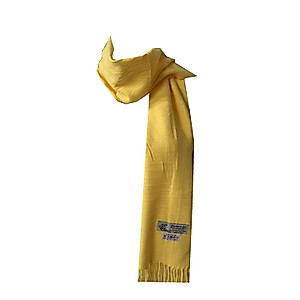 WA - Super Soft Womens Mens Luxurious Classic Fancy Cashmere Feel Wrap Scarf Soild Scarves (Soild-Yellow)