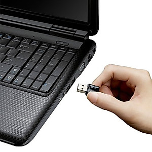 ASUS (USB-N10) wireless-N USB Adapter (150Mbps Transmit / 150Mbps Receive) with fast USB2.0 Interface, software WPS Button Support, Black