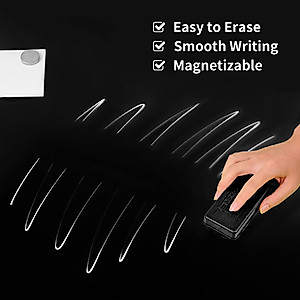 R&G Black Magnetic Dry Erase Board 4x3 Black Glass Dry Erase Board for Wall Black Glass Whiteboard with Eraser Marker (48” x 36”)